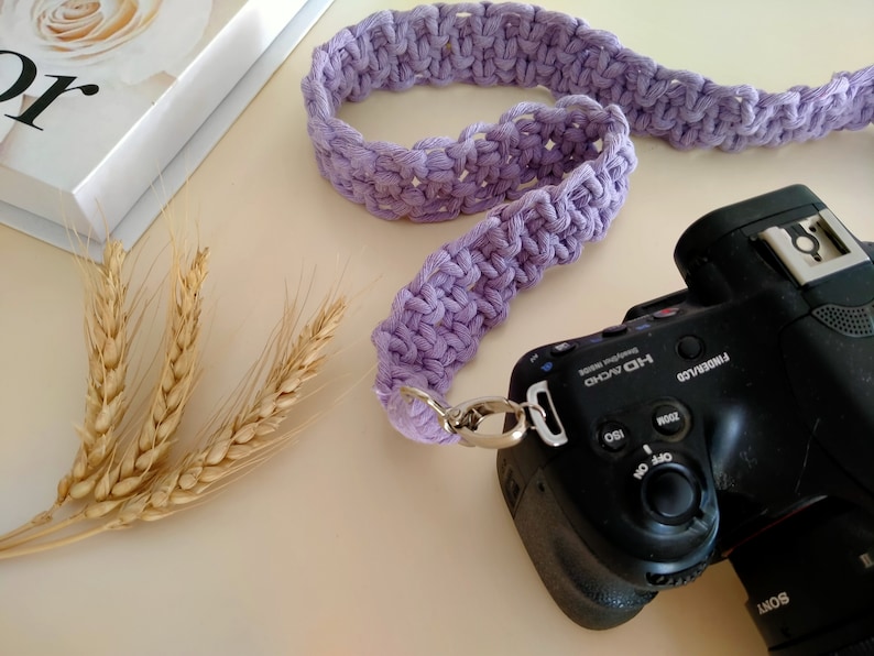 Lilac Macrame Camera Strap,handmade Accessories,camera Holder,bohemian ...