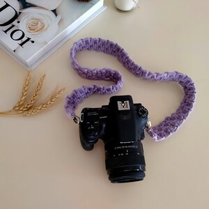 Lilac Macrame Camera Strap,handmade Accessories,camera Holder,bohemian ...