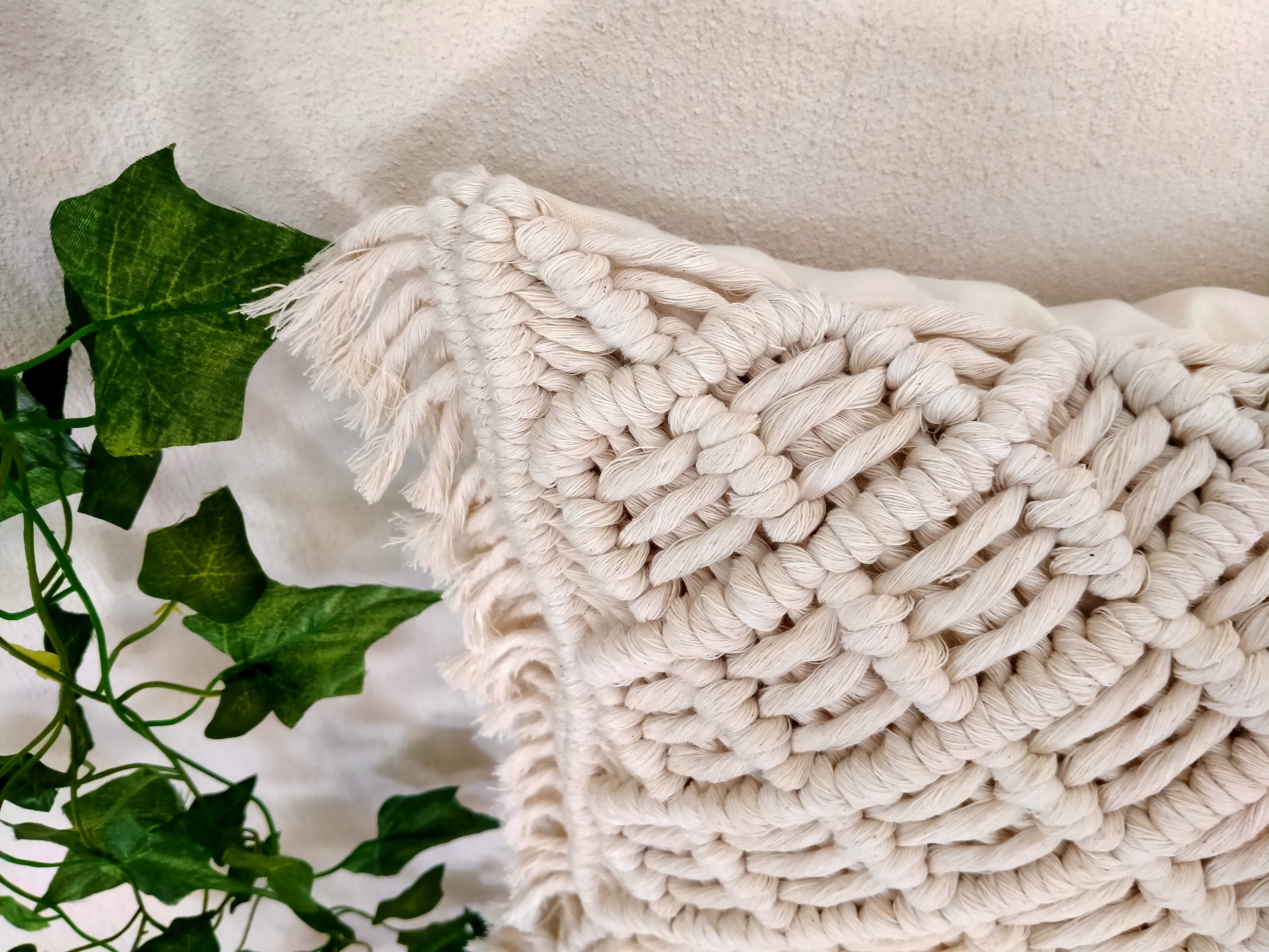 Ivory Hand Knotted Macrame Cushion Cover//bohemian Decoration Pillows ...