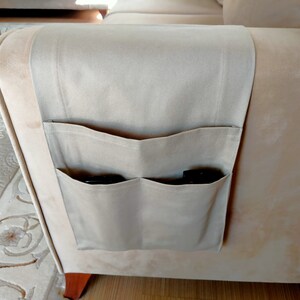 Canvas Fabric Remote Control Holder, Storage Basket, Armchair Organizer ...