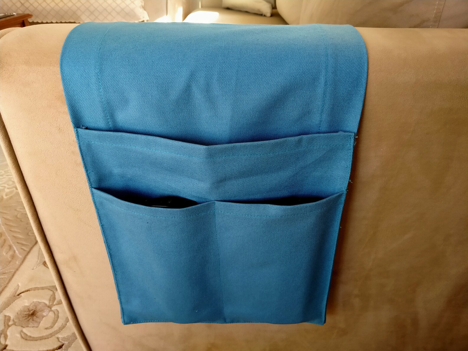 Armrest Organizer,canvas Fabric Remote Control Holder,storage Basket ...