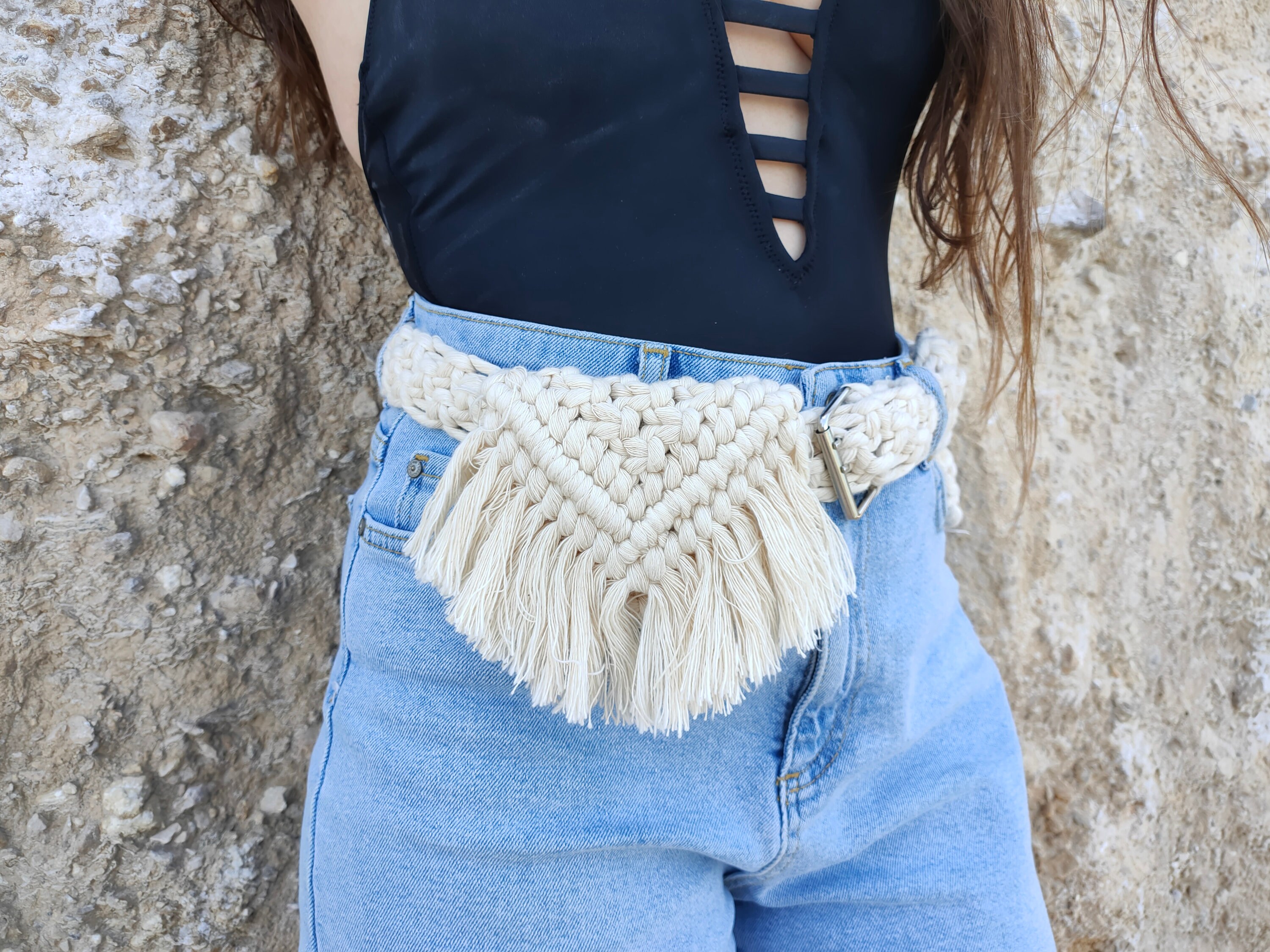 Ivory Macrame Small Belt Bag, Macrame Purse ,macrame Wallet , Summer ...