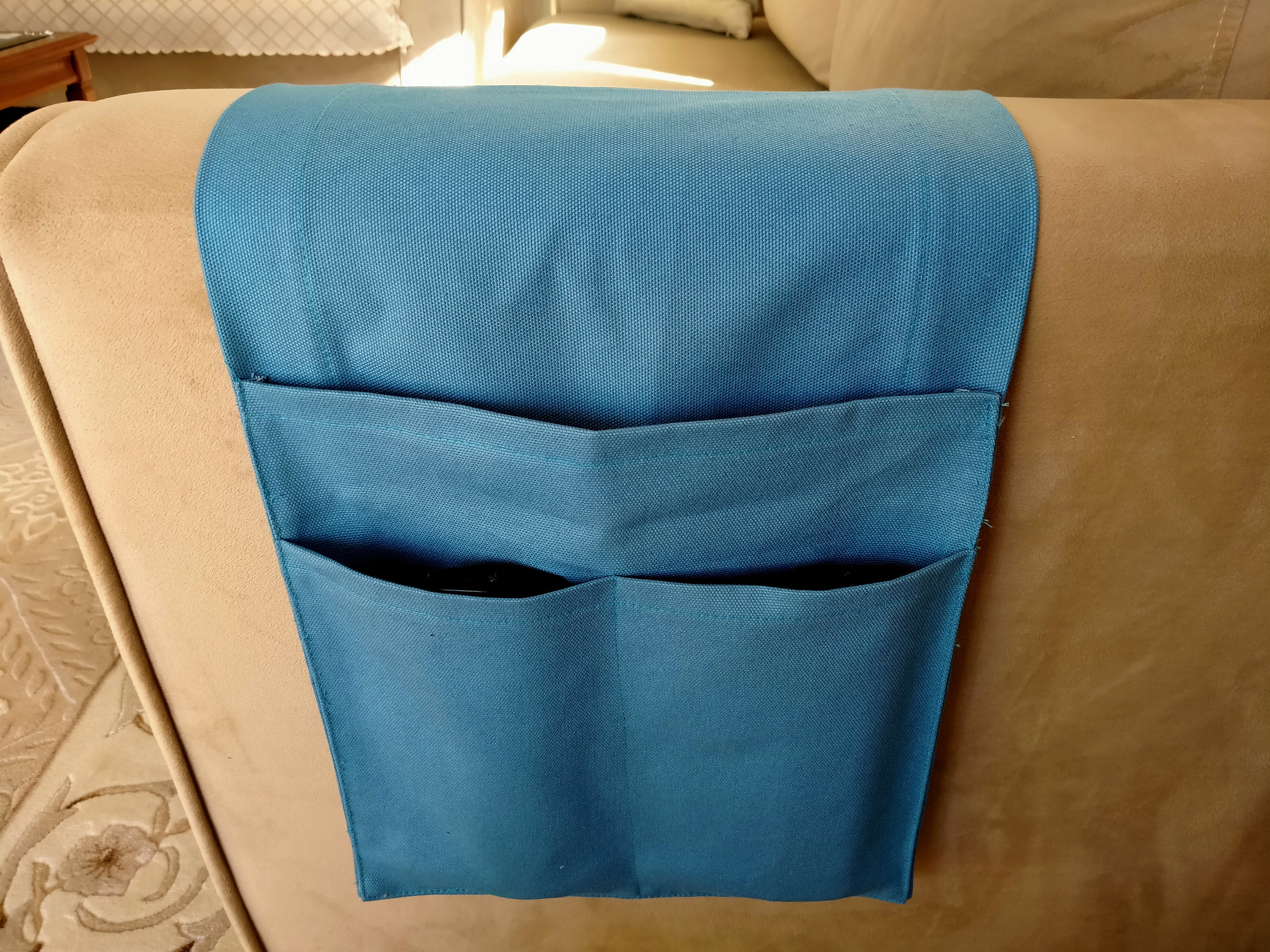 Armrest Organizer,canvas Fabric Remote Control Holder,storage Basket ...