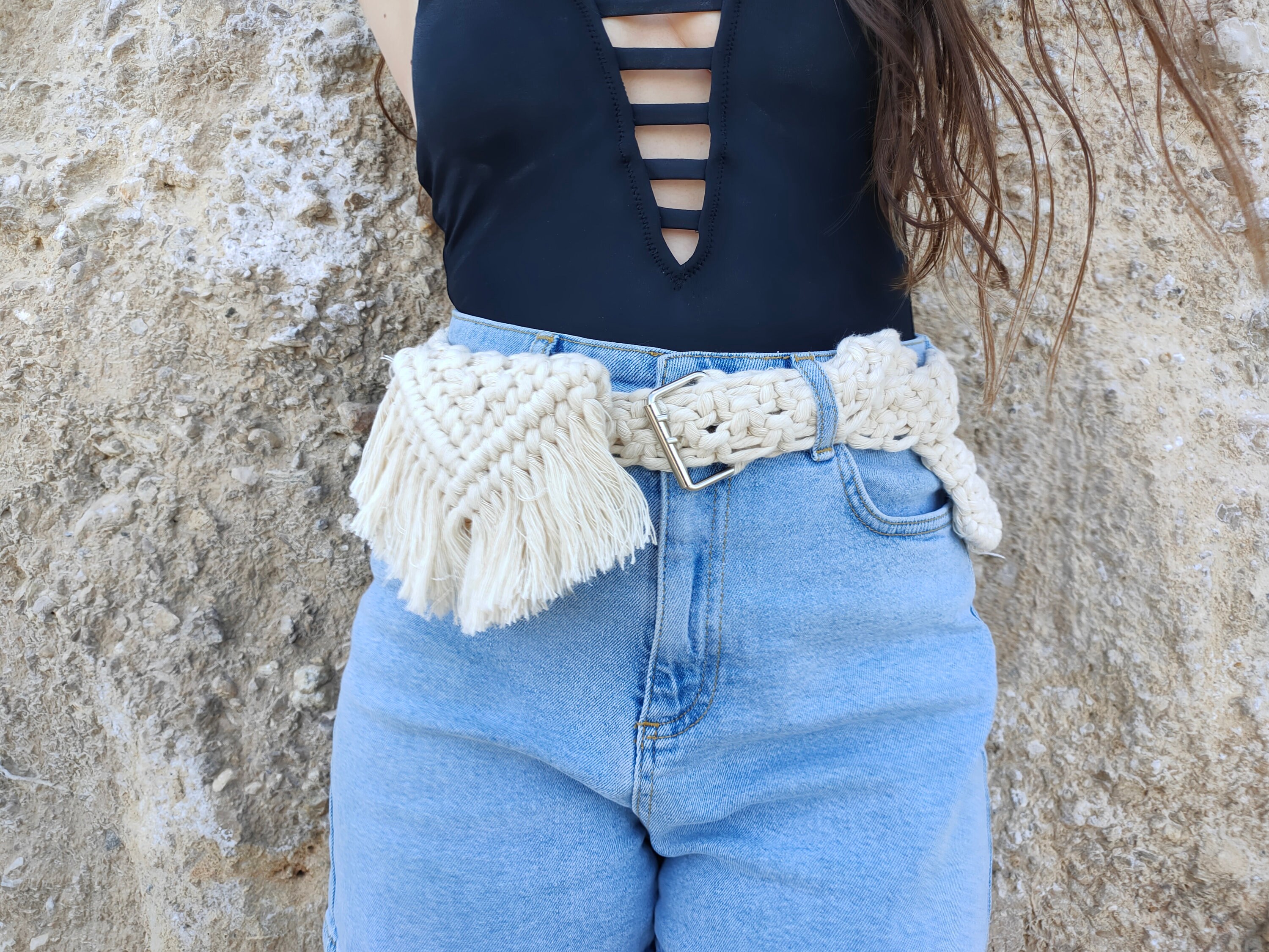 Ivory Macrame Small Belt Bag, Macrame Purse ,macrame Wallet , Summer ...
