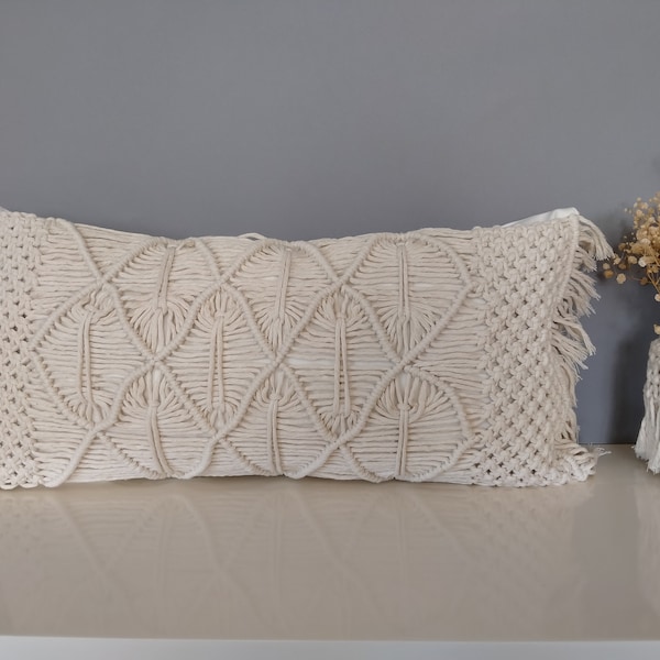 Boho Macrame Pillow - Etsy
