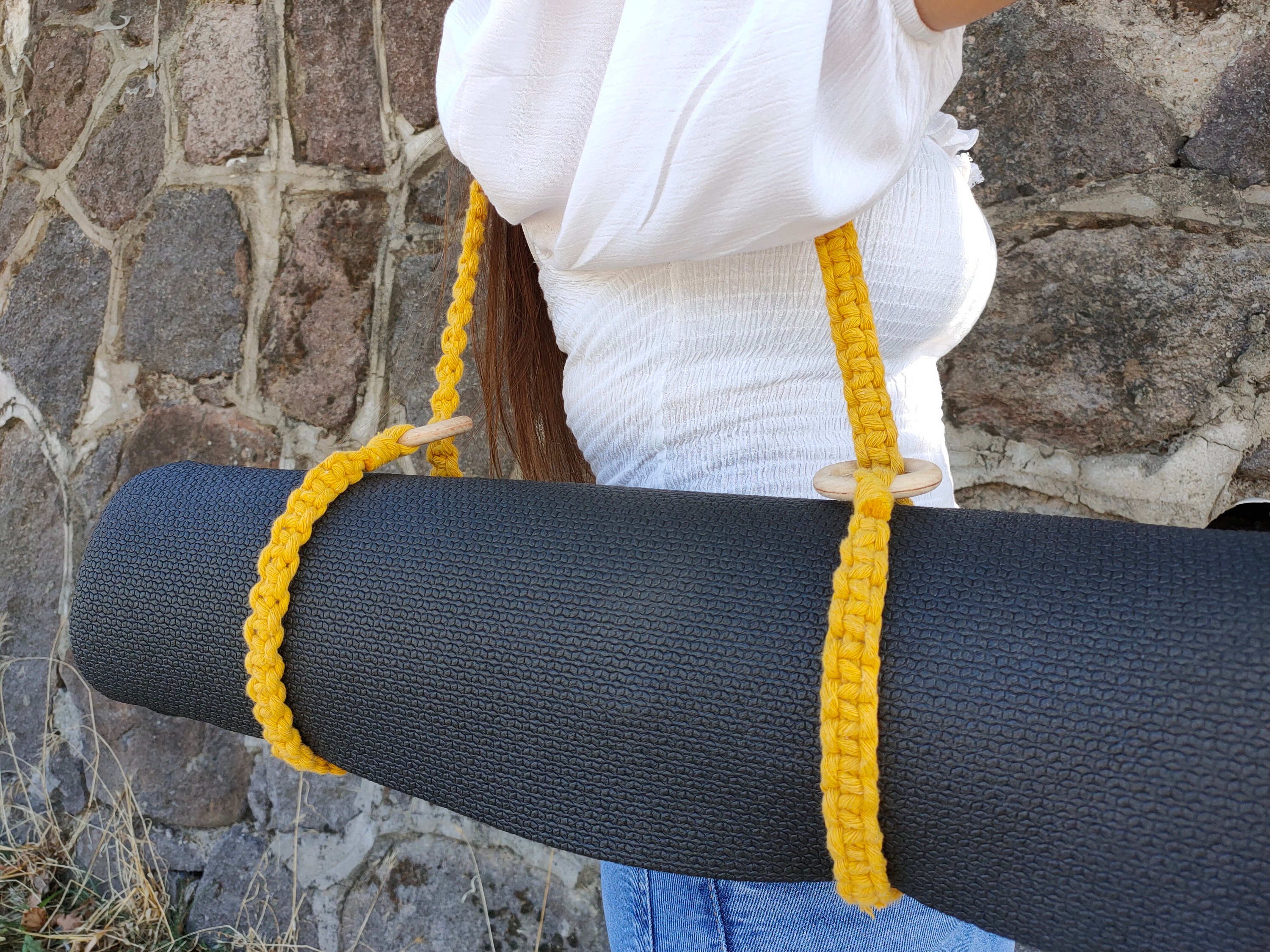 Macrame Mustard Yoga Mat Carrying Strap,boho Yoga Mat,yoga Mat Carrier ...