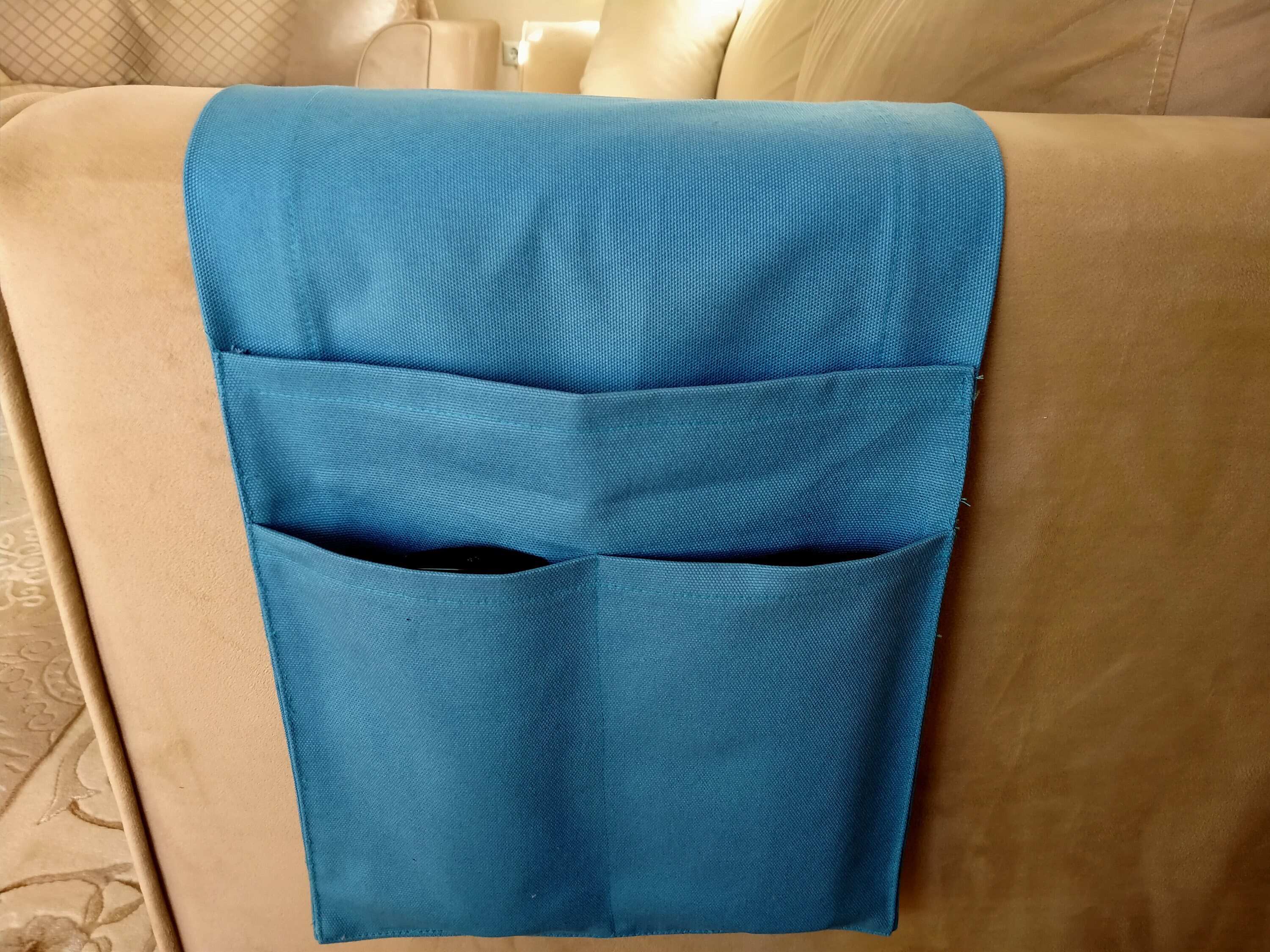 Armrest Organizer,canvas Fabric Remote Control Holder,storage Basket ...