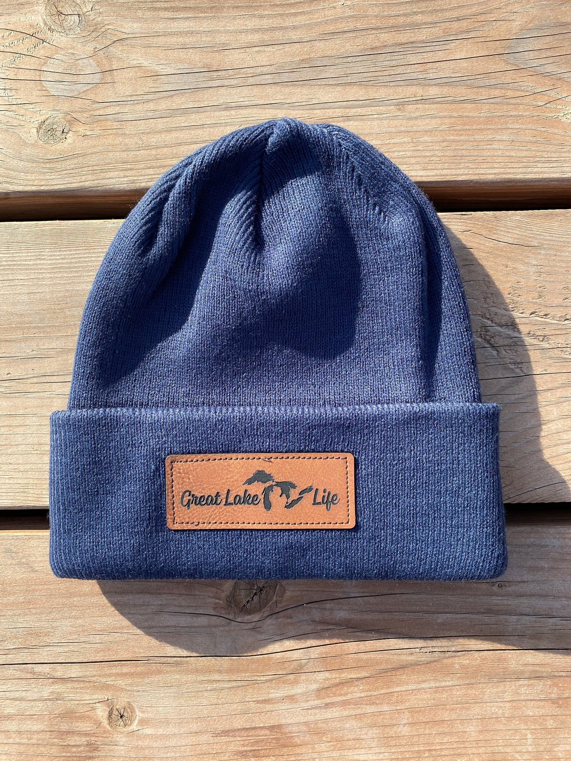 Toque With Leather Patch | Great Lake Life | Great Lakes - Etsy