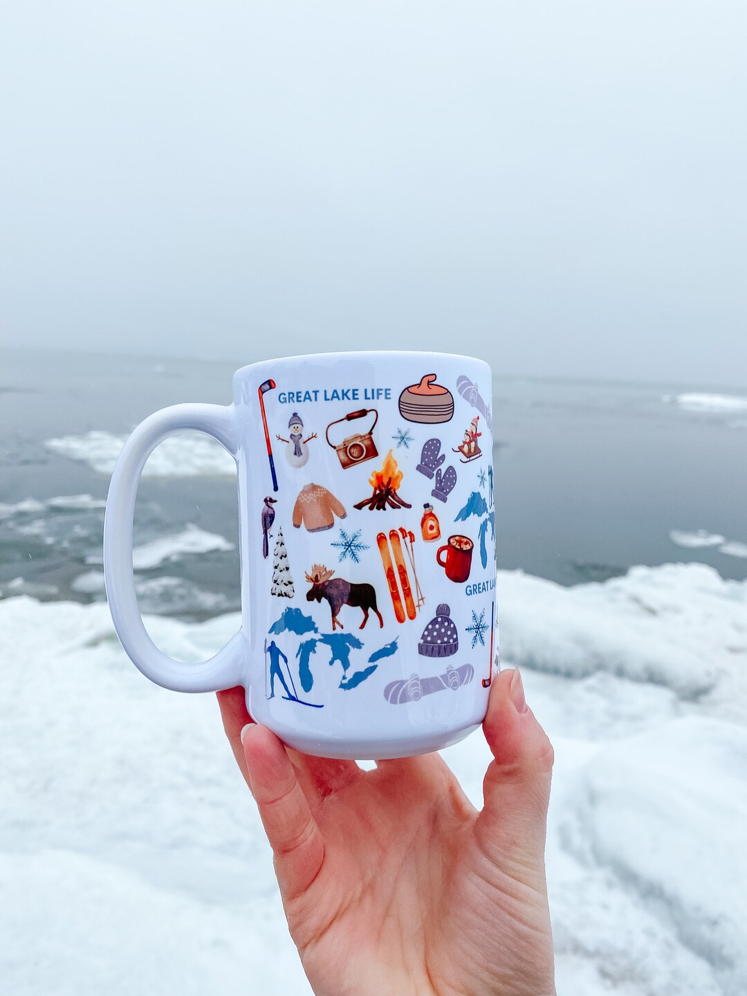 Winter Theme | Live the Great Lake Life Mug | 15 Oz. | Great Lake Life ...