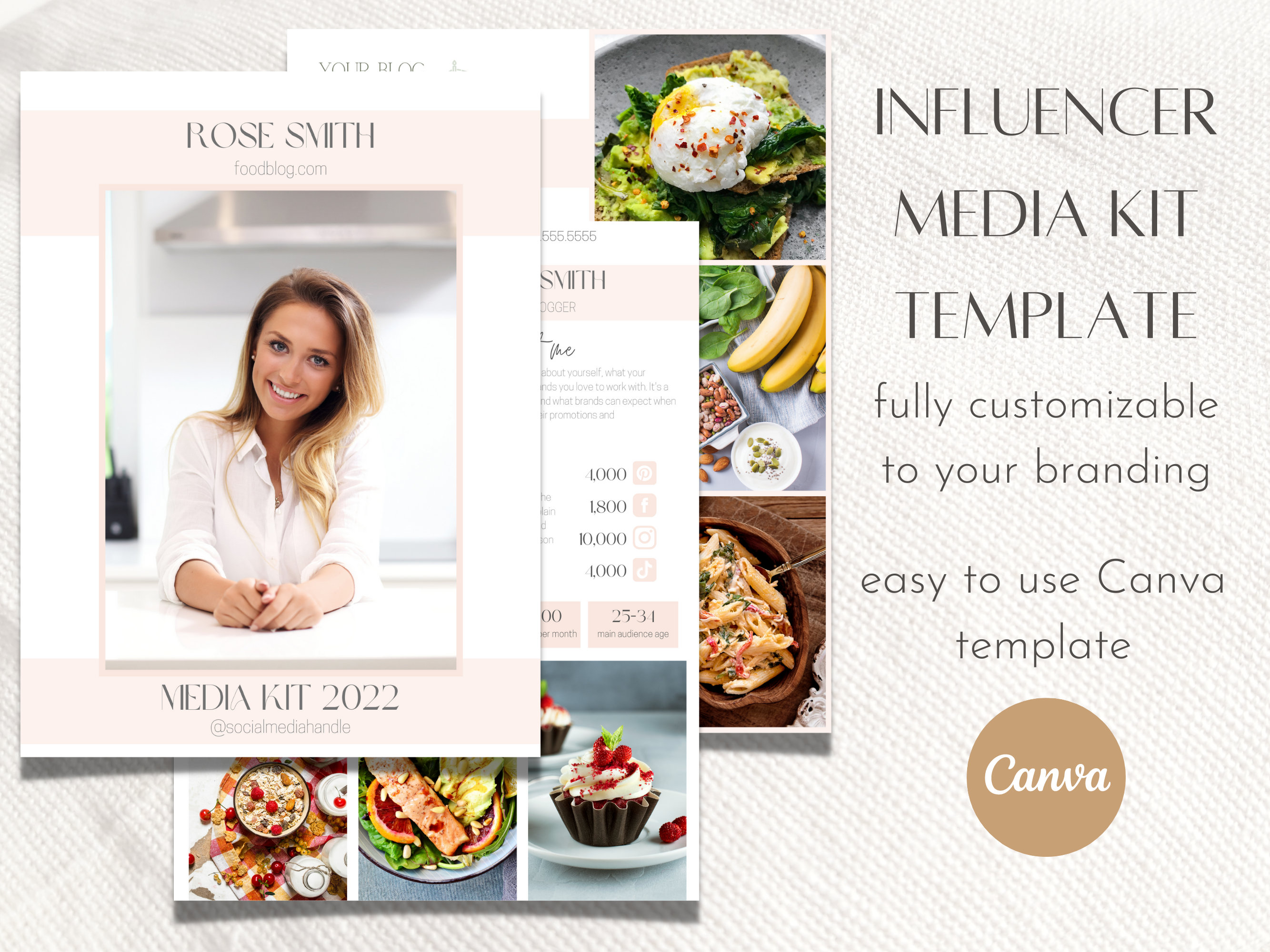 Food Blogger Media Kit Template | Influencer Media Kit Template | Media ...