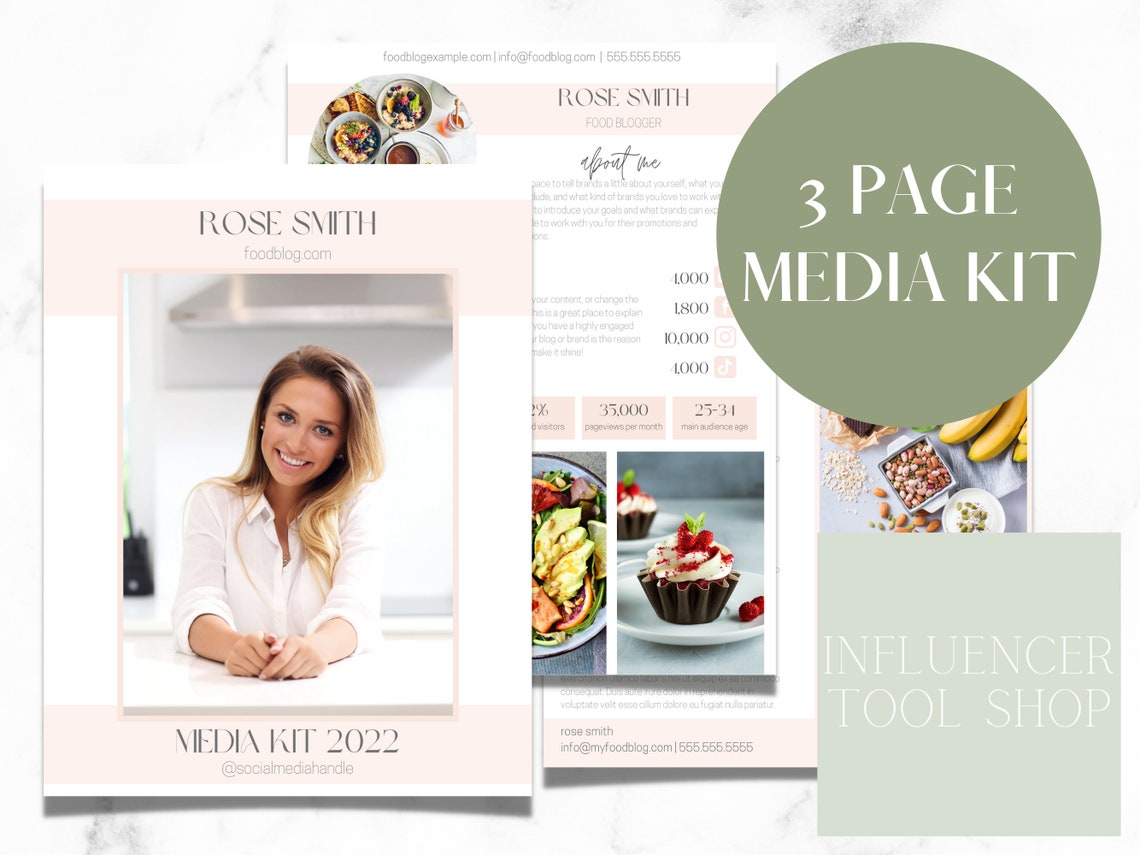 Food Blogger Media Kit Template Influencer Media Kit Template Media Kit ...