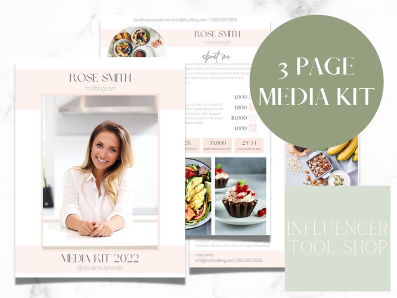 Food Blogger Media Kit Template Influencer Media Kit Template Media Kit ...