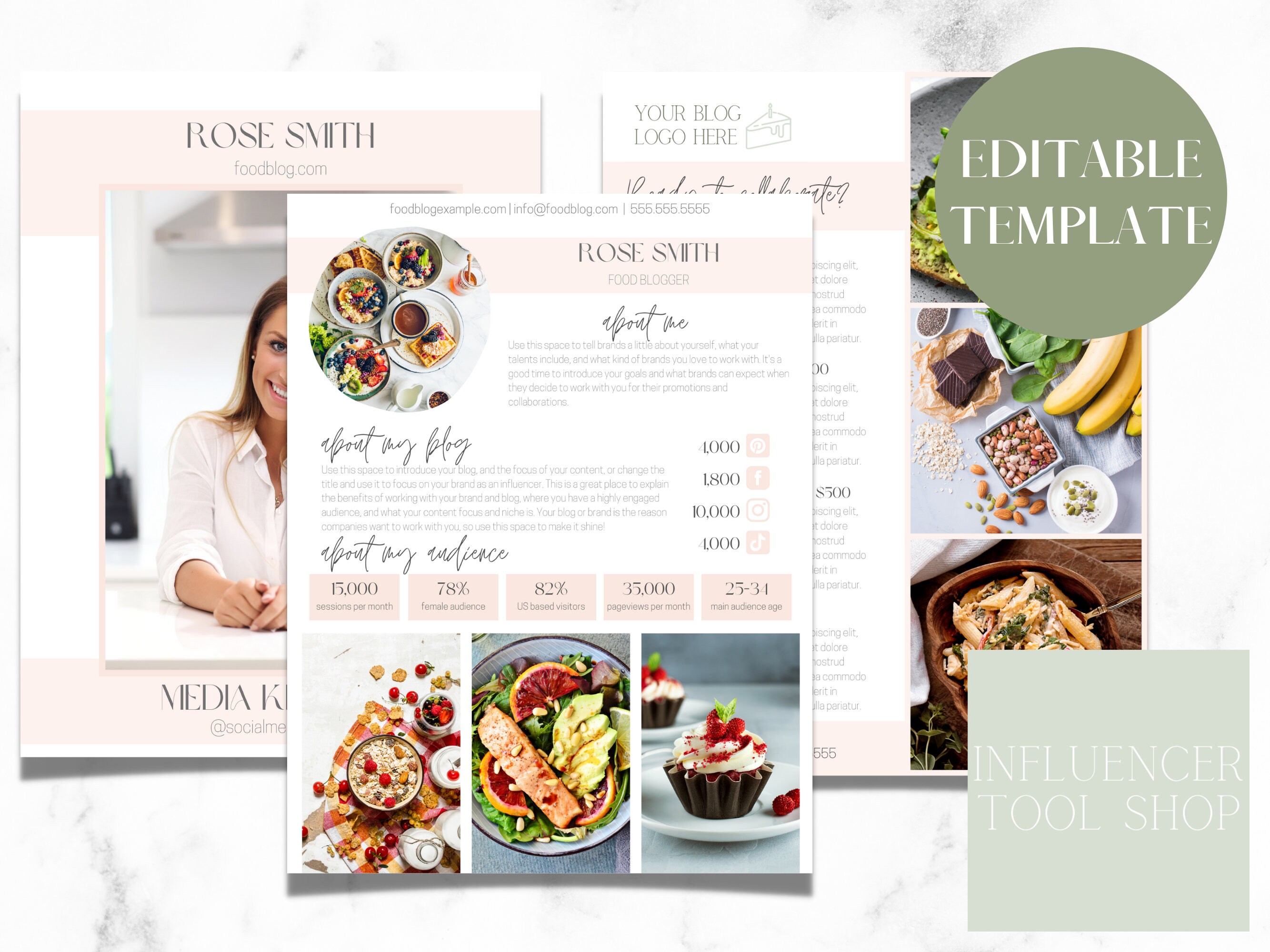 Food Blogger Media Kit Template Influencer Media Kit Template Media Kit ...