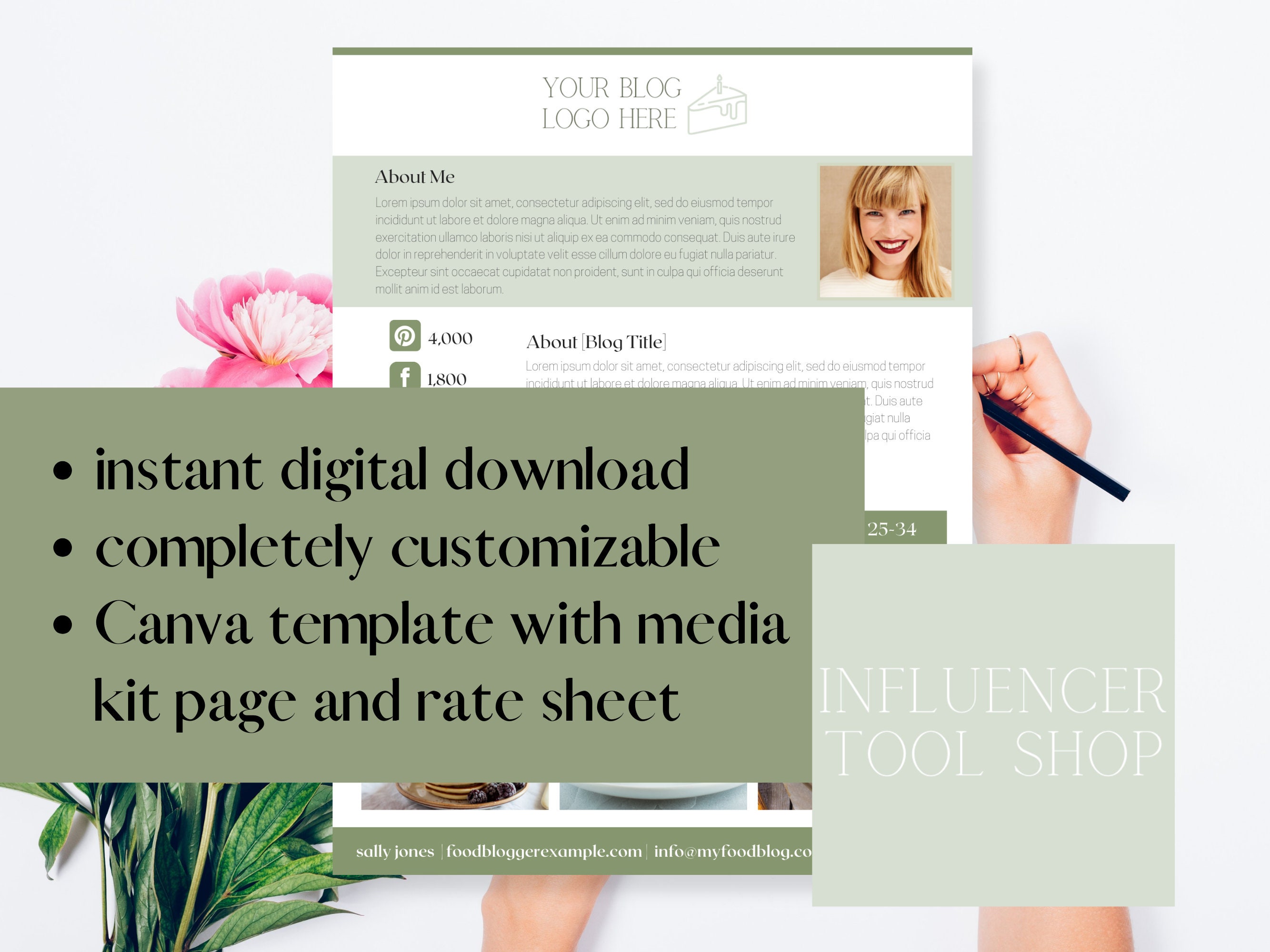 Food Blogger Media Kit Template | Influencer Media Kit Template | Media ...