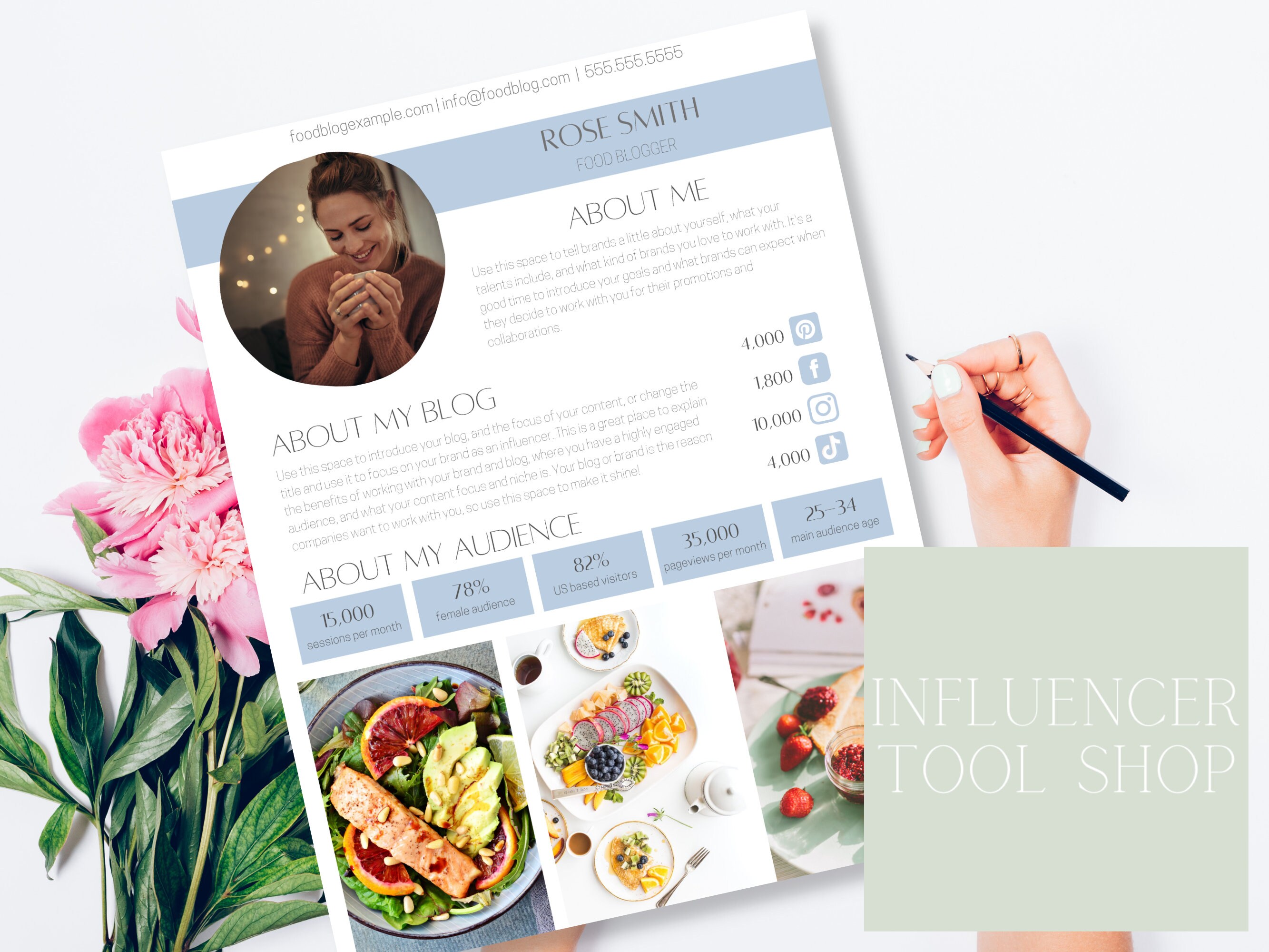 Food Blogger Media Kit Template Influencer Media Kit Template Media Kit ...