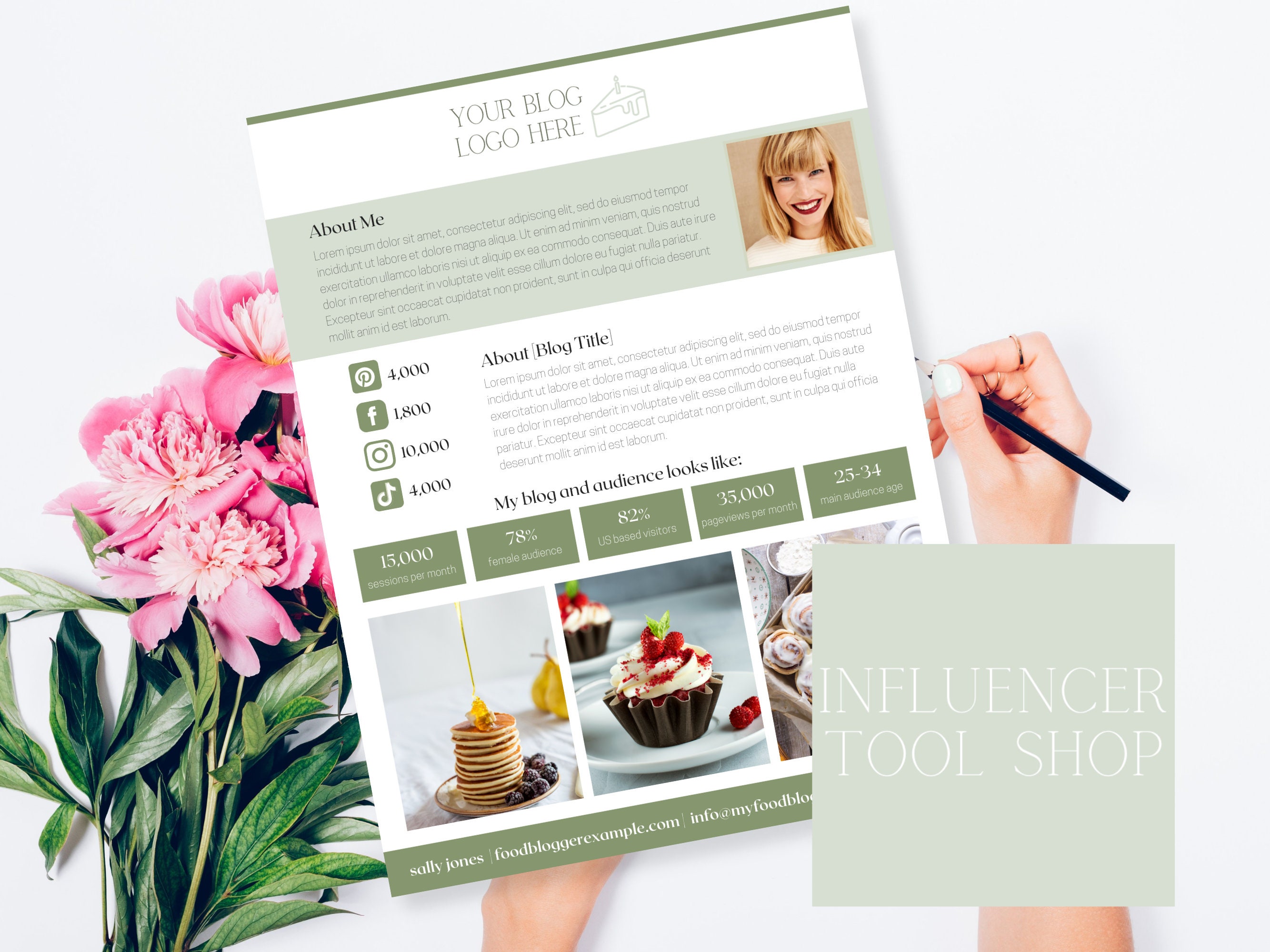 Food Blogger Media Kit Template | Influencer Media Kit Template | Media ...