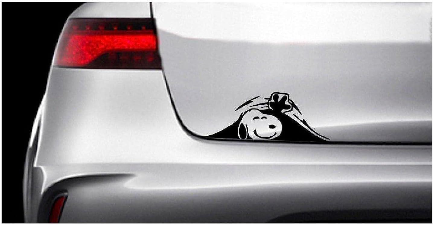 Snoopy Peeking Car Decal, Black Vinyl Sticker, 8 X 3 Inches - Etsy