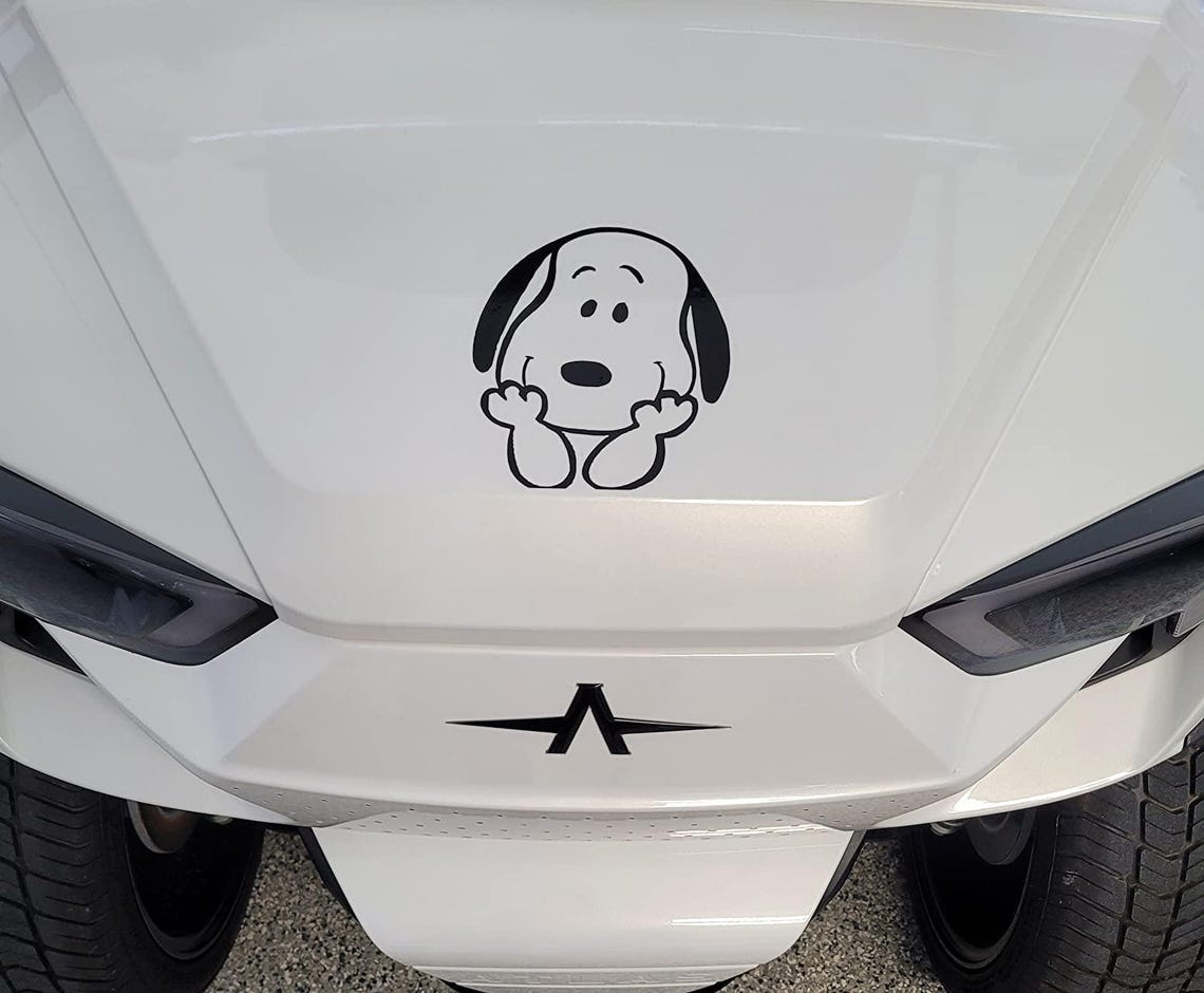 Snoopy Car Decal: Black Vinyl Peanuts Character Sticker - Etsy
