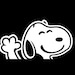 Snoopy Waving Car Decal: 8" White Vinyl Peanuts Sticker - Etsy