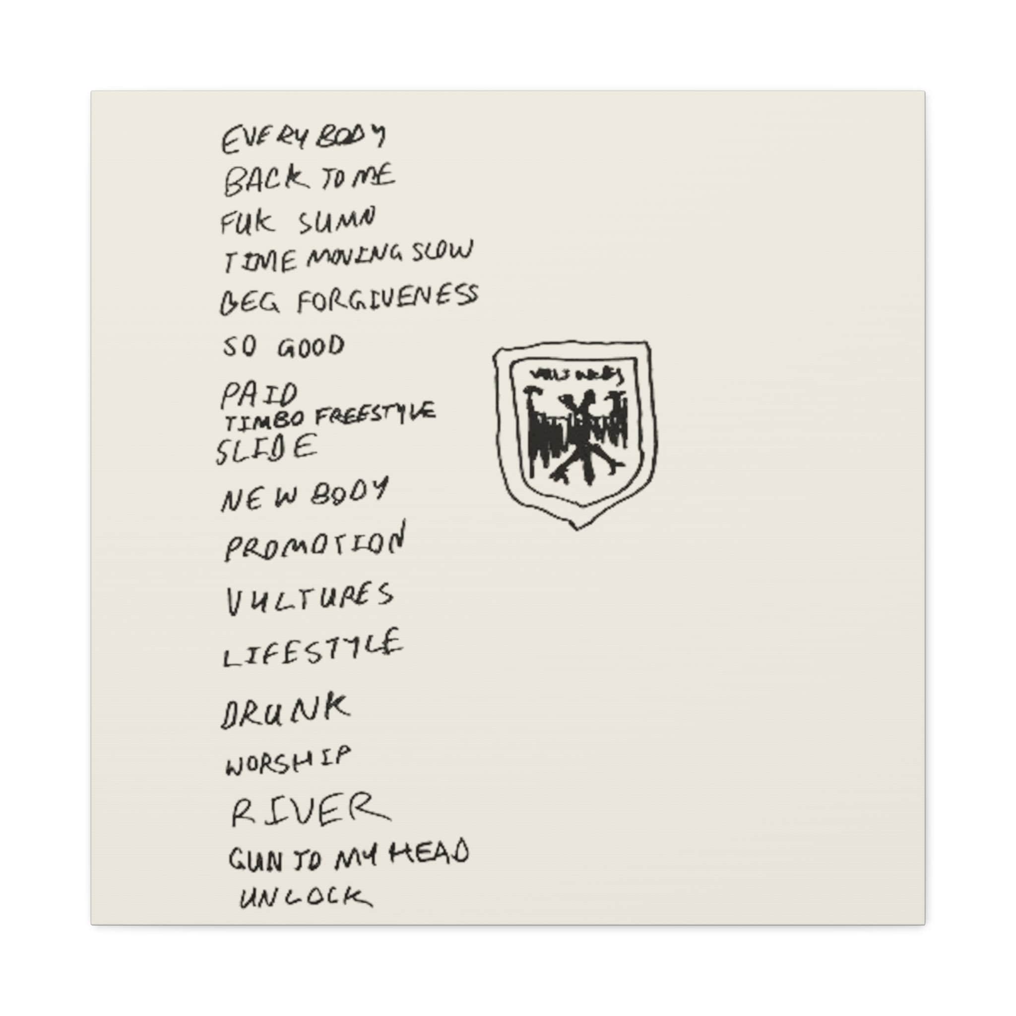 Kanye West Vultures New Release Album Cover and Songs Wall Art / Canvas ...
