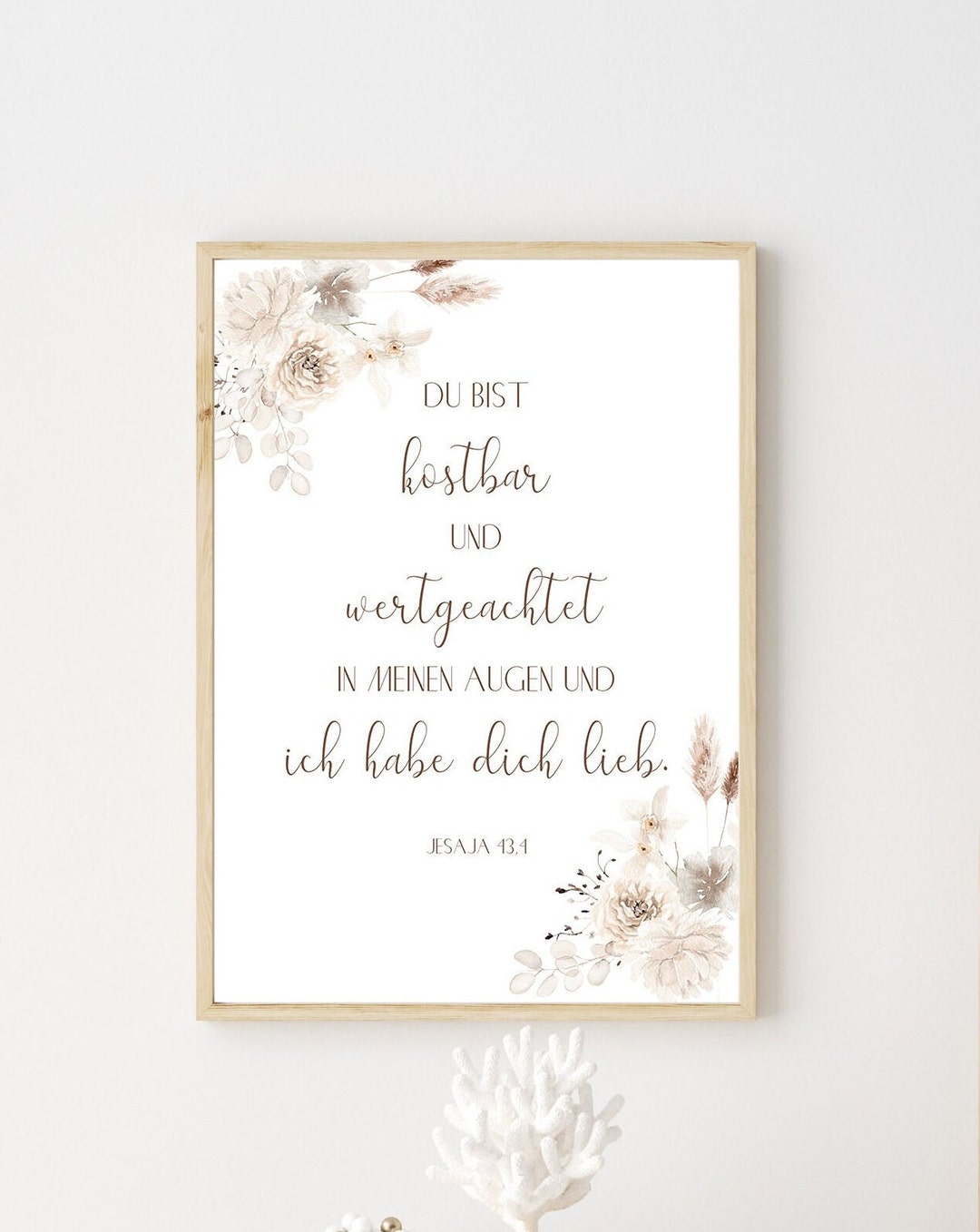 Christliches Poster mit Bibelvers Jesaja 43,4 Blumen - Etsy.de