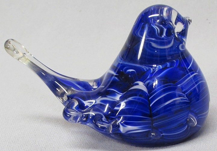 Paperweights Vintage Art Glass Joe Rice 1996 Blue Bird Paperweight Home ...