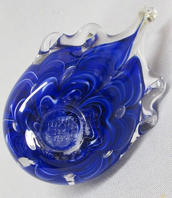 Paperweights Vintage Art Glass Joe Rice 1996 Blue Bird Paperweight Home ...