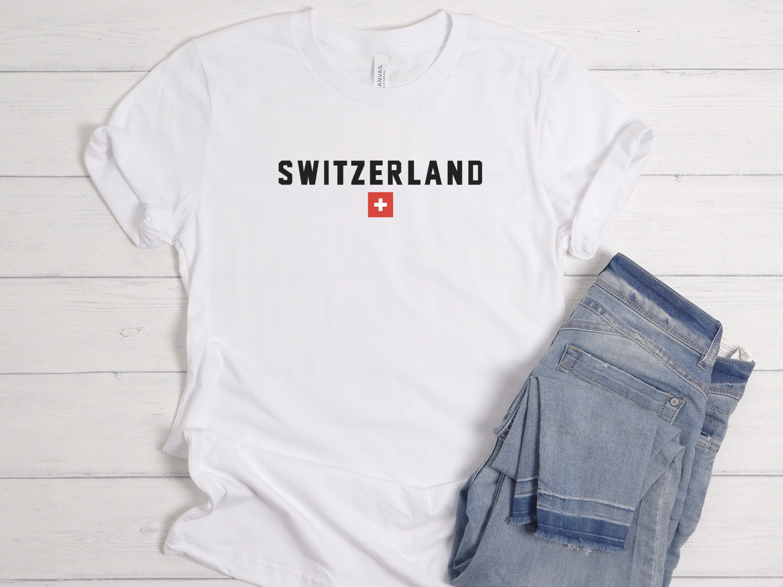 Minimalist Switzerland T-shirt, Swiss Flag, Switzerland Tee, Patriot ...