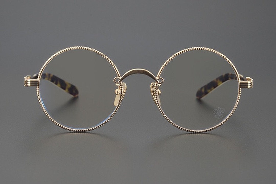Round Shape Eyeglasses Frame Carved Spectacle Frame Handmade - Etsy