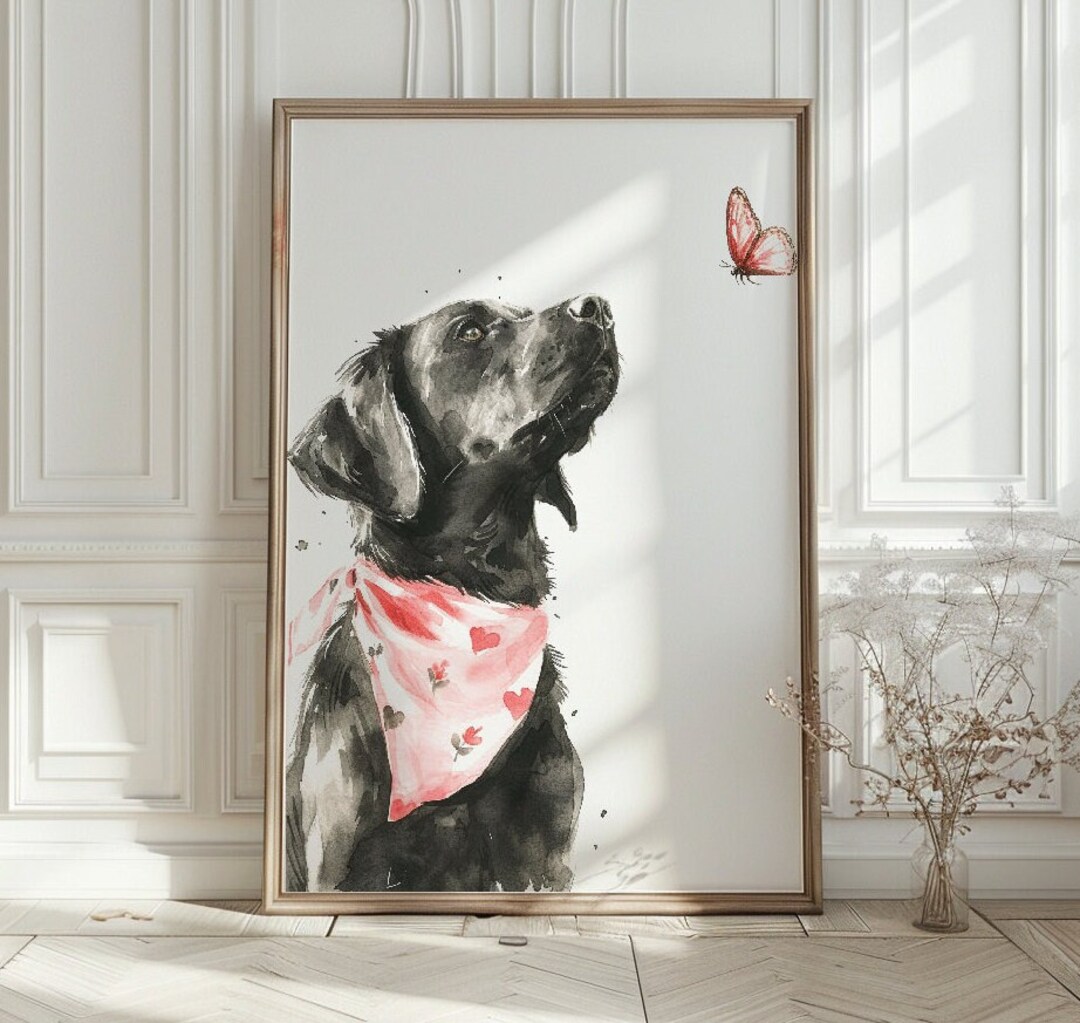 Black Labrador Print, Black Labrador Retriever Wall Art, Dog Nursery ...