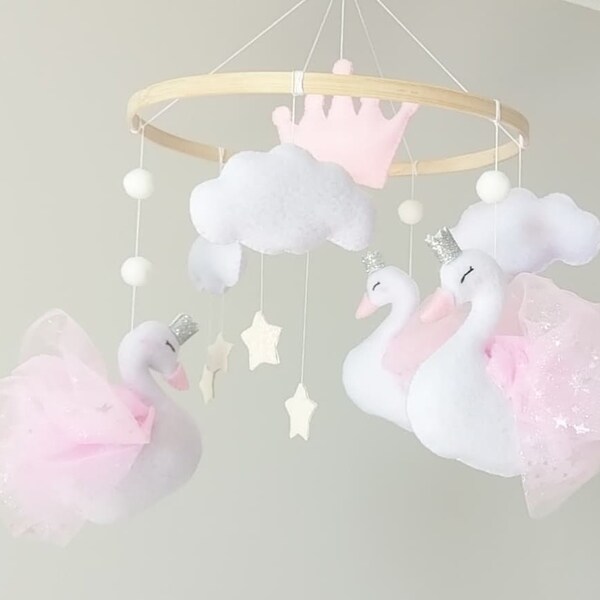 Swan Crib Mobile - Etsy
