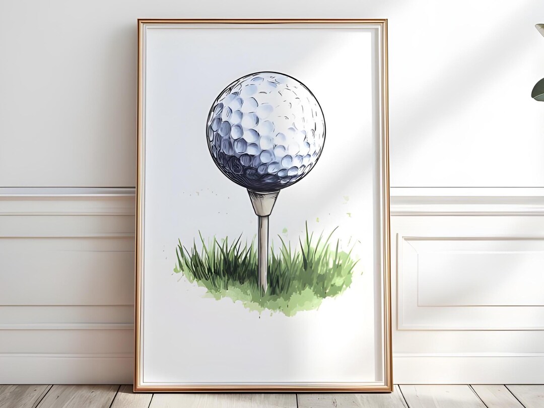 Golf Ball Print, Watercolor Golf Nursery Art, Boys Room Printable, Golf ...