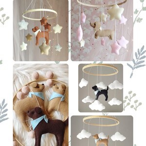 Dog Baby Mobile, Labrador Mobile Nursery, Golden Retriever Mobile, Baby ...
