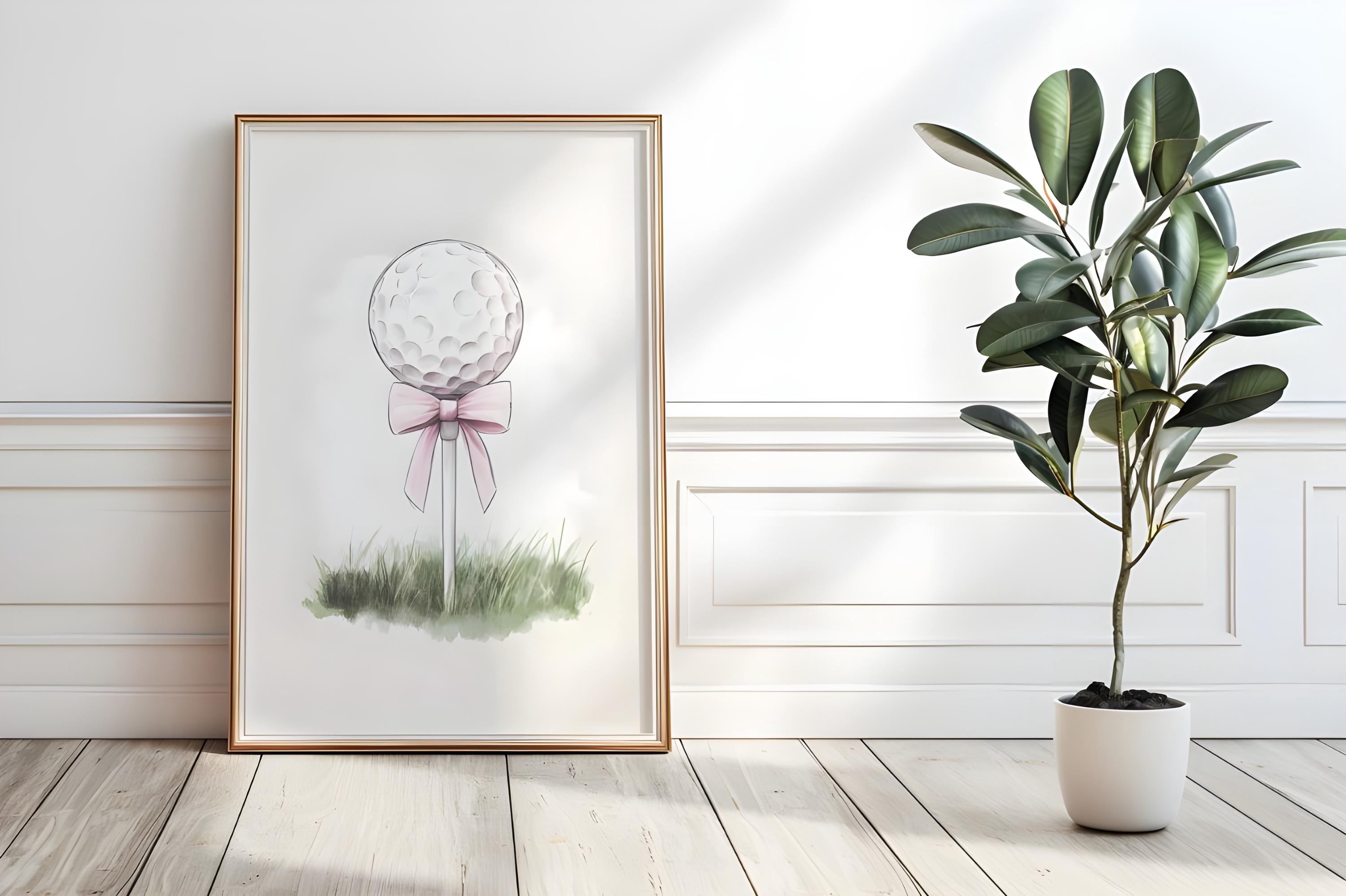 Golf Nursery Art for Girl, Golf Ball Print, Watercolor Pink Golf Decor ...