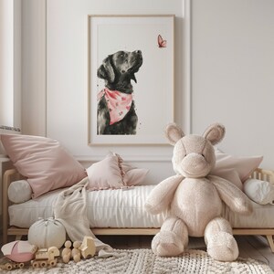 Black Labrador Print, Black Labrador Retriever Wall Art, Dog Nursery ...