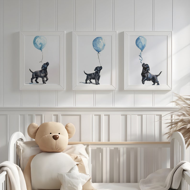 Labrador Retriever Print, Dog Nursery Print Set of 3, Puppy Wall Art ...
