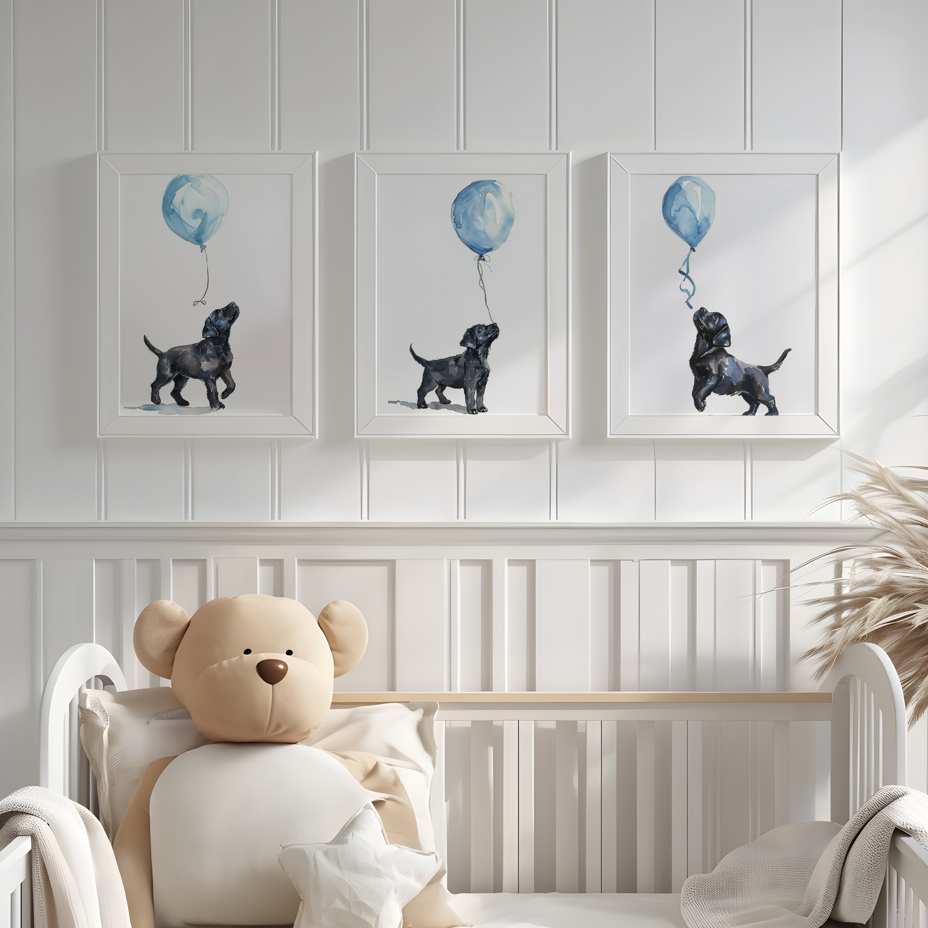 Labrador Retriever Print, Dog Nursery Print Set of 3, Puppy Wall Art ...