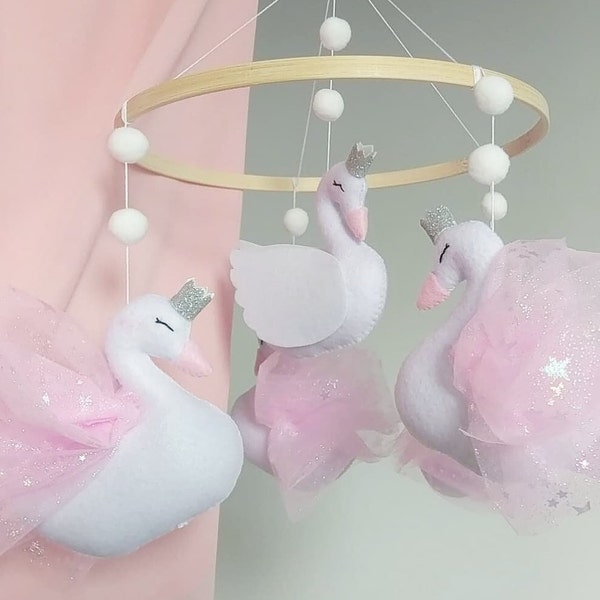 Swan Crib Mobile - Etsy