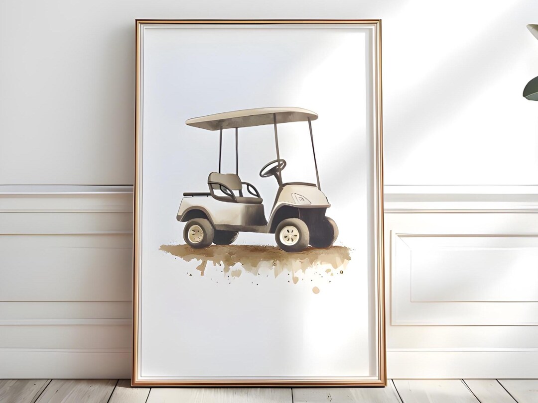 Golf Cart Wall Art, Vintage Golf Cart Nursery Print, Golf Cart Boys ...