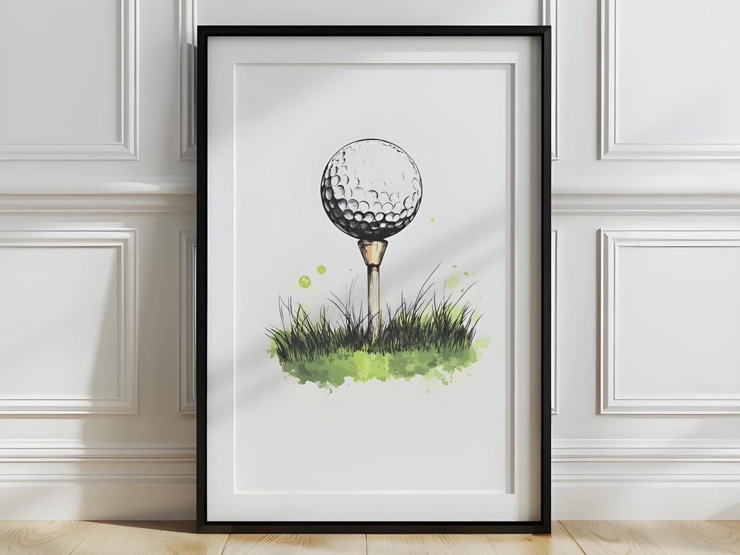 Golf Ball Print, Watercolor Golf Nursery Art, Boys Room Printable, Golf ...