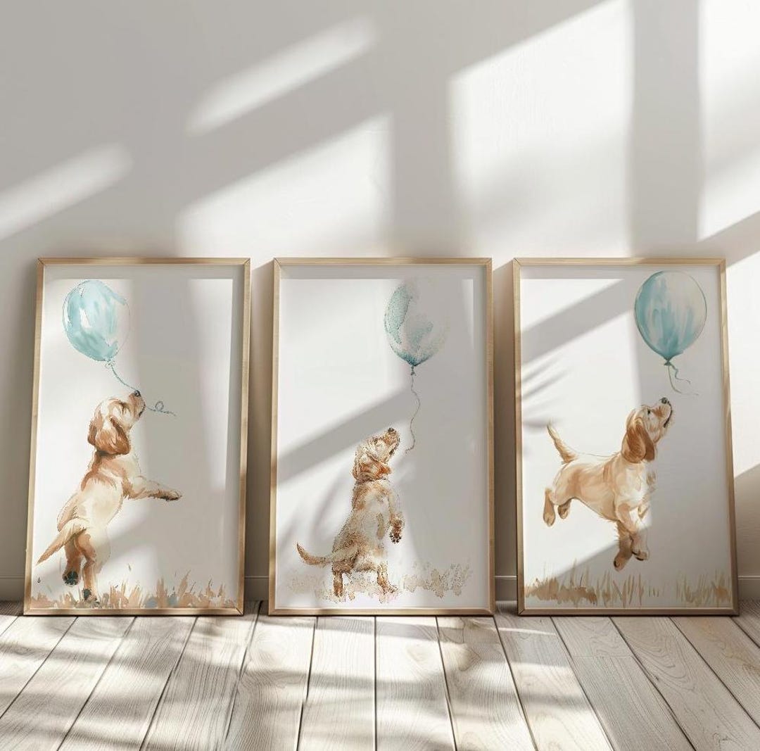 Labrador Retriever Wall Art, Yellow Labrador Print SET of 3, Dog ...