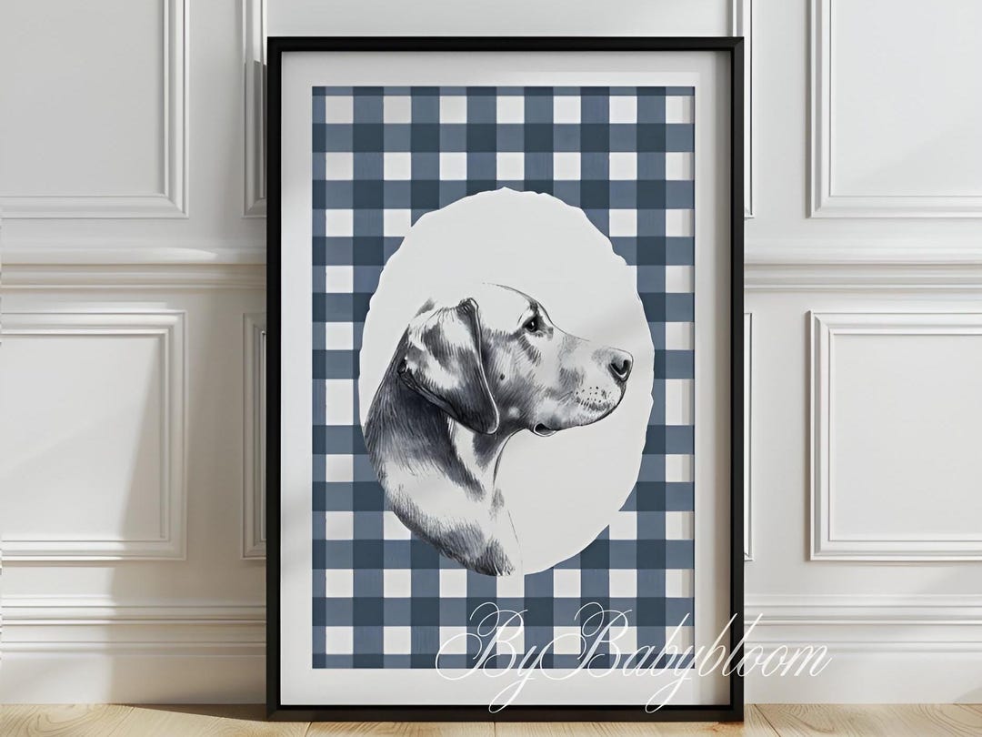 Labrador Dog Wall Art Nursery: Farmhouse Style Dog Illustration ...