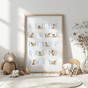 Labrador Alphabet Print, Golden Retriever Alphabet Print, Dog Alphabet ...
