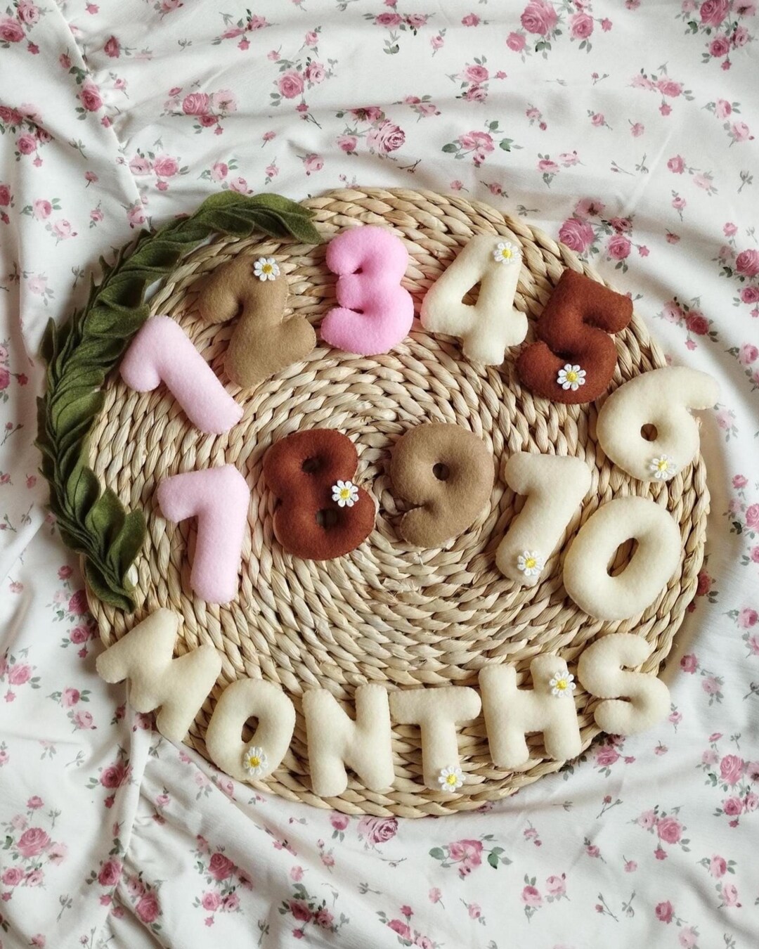 Felt Baby Milestone Numbers, Baby Months Tracker, Monthly Baby Photo ...
