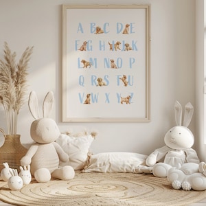 Labrador Alphabet Print, Golden Retriever Alphabet Print, Dog Alphabet ...