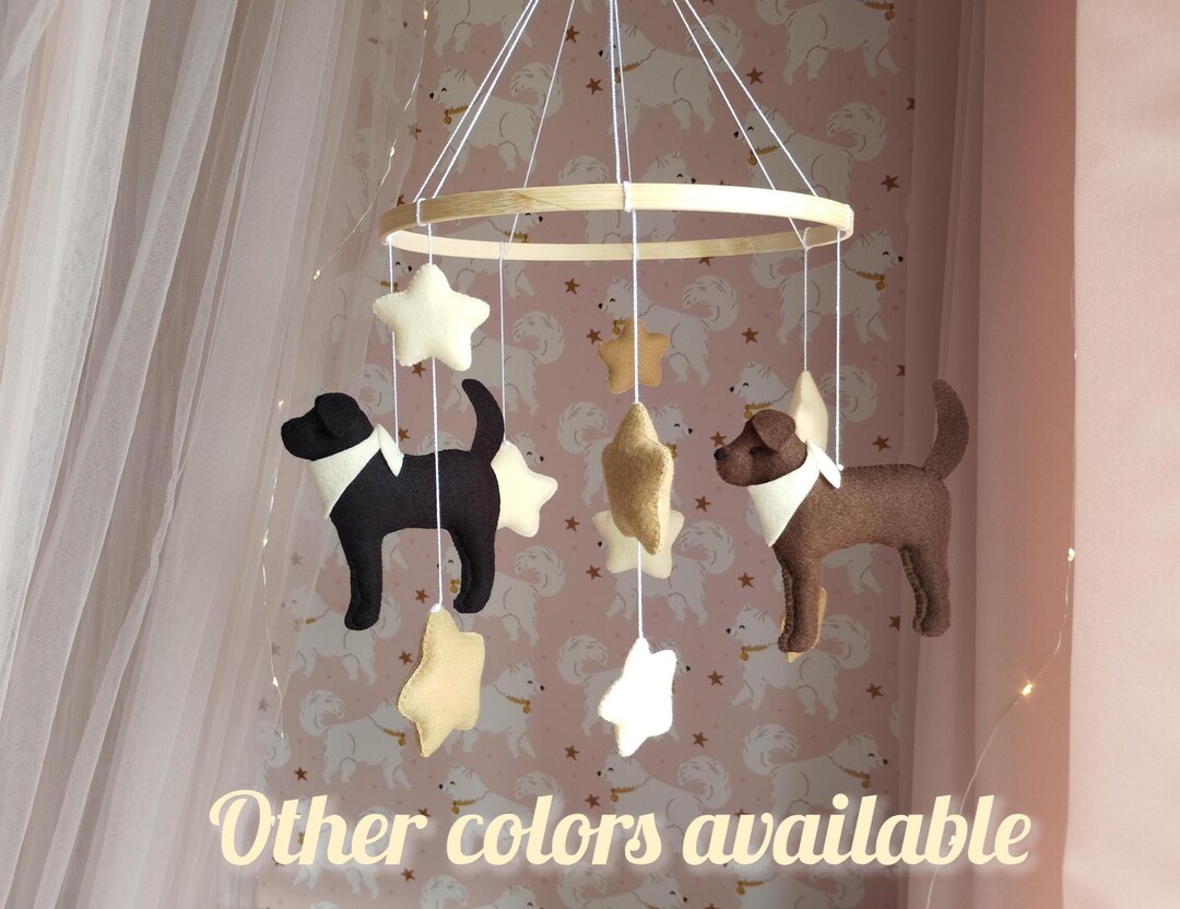 Labrador Mobile Nursery, Custom Dog Baby Mobile, Golden Retriever ...