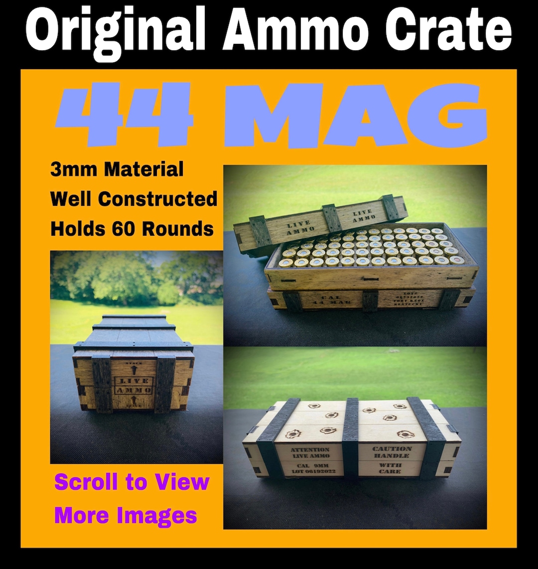 Ammo Crate Box 44mag Laser Cut File SVG. Instant Download 44mag - Etsy
