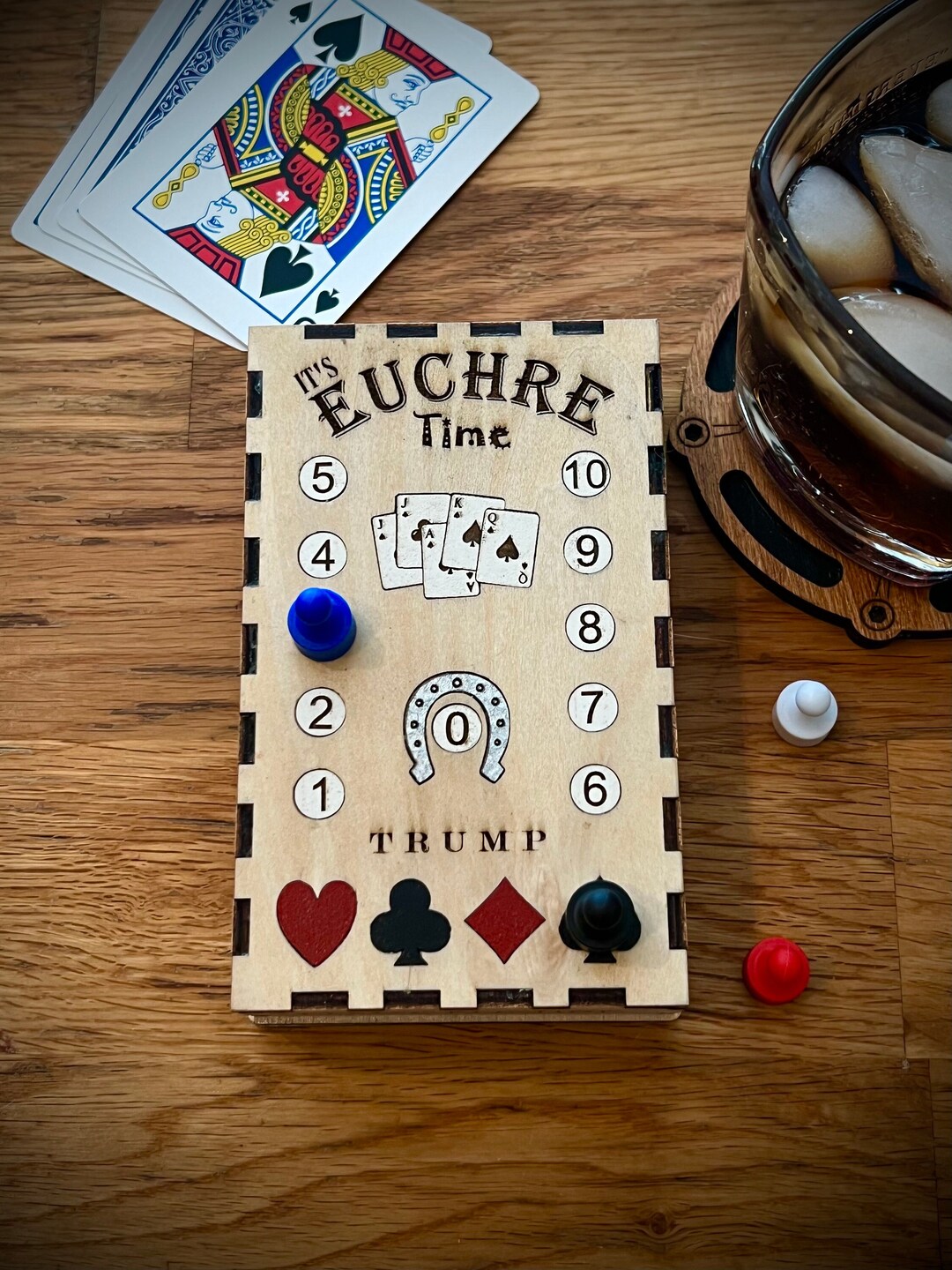 Laser Cut Euchre Scoreboard & Card Case (digital File) - Etsy