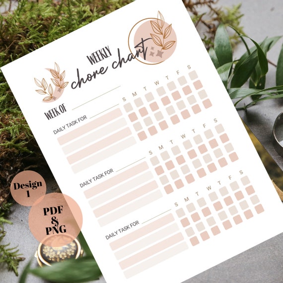 Weekly Chore Chart Printable Chore Chart Boho Chore Chart - Etsy