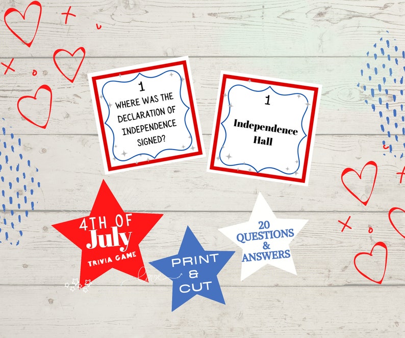 July 4th Trivia Game, Fourth of July Printable Games, Independence Game ...